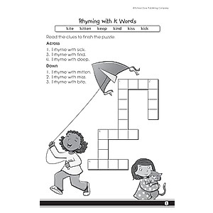 School Zone - My First Crosswords Workbook - Ages 6 to 8, 1st to 2nd Grade, Activity Pad, Word Puzzles, Word Search, Vocabulary, Spelling, and More (School Zone Little Busy Book™ Series)