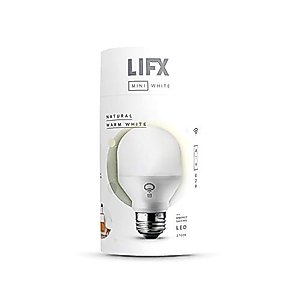 LIFX Mini White (A19) Wi-Fi Smart LED Light Bulb, Dimmable, Warm White, No Hub Required, Works with Alexa, Apple HomeKit and the Google Assistant,9 watts