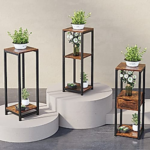 VonDream Tall Plant Stands Indoor, 2 Tier Pedestal Stand, Corner Plant Stands for Indoor Plants Multiple, Small Side Table for Indoor Plants, Tall Plant Table