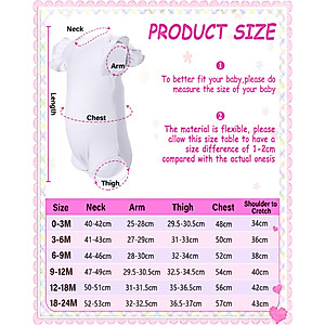 4 Pieces Sublimation Baby Blank Bodysuits White Short Sleeve Bodysuits for Baby girls Ruffle Jumpsuit Fabric and Polyester (0-3 Months)