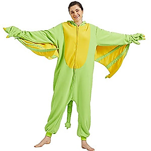 MORNINGFLY Adult Pterosaur Onesie Pajamas,Dinosaur Onesie Pajamas,Christmas Halloween Cosplay Dinosaur Onesie Pajamas for Women Men