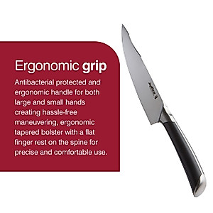 Zyliss Comfort Pro Chef's Knife - Ice Hardened Stainless Steel Kitchen Knife - Tarnish-Free and Rust-Resistant Kitchen Cutlery - Black/Stainless Steel - 8 inches