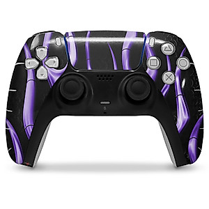 WraptorSkinz Skin Wrap compatible with Sony PS5 DualSense Controller Metal Flames Purple (CONTROLLER NOT INCLUDED)