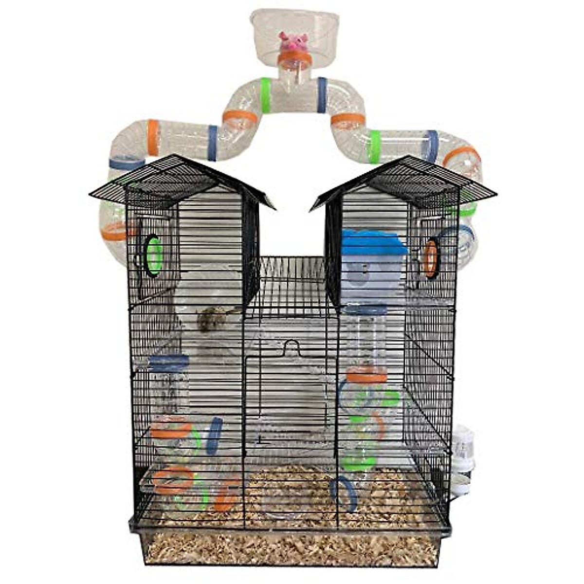 New 3 Level Sparkle Clear Transparent Syrian Hamster Mice Mouse Rat Cage with Large Top Running Ball