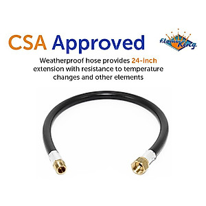 Flame King Propane Thermo Plastic Rubber Hose Assembly, 24-inch, 3/8-inch ID for RVs and Travel Trailers