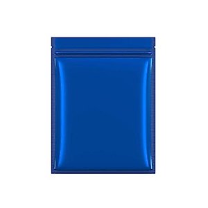 BYRDIES BAGS - Smell Proof Mylar 100 Count Resealable Heat Seal Food Safe Storage Pack With Clear Window - For Snacks Treats Jewelry Crafts Beads (3X4 inch, Blue)