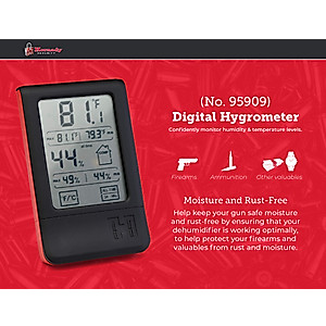 Hornady Digital Hygrometer, 95909 - Indoor Temperature and Humidity Monitor with Touchscreen LCD Display - Ideal Room Thermometer Hygrometer for Gun Safes & Cabinets, Closets, Workbench & More