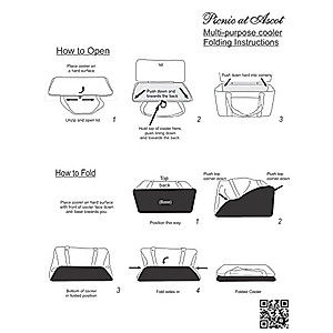Picnic at Ascot Travel Cooler with Wheels- 64 Can Capacity- Collapsible Leakproof Cooler- Designed & Quality Approved in the USA