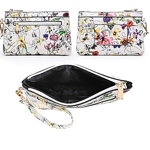 MARCO M KELLY Women Two Tone Handbags (White Flower/Brown)