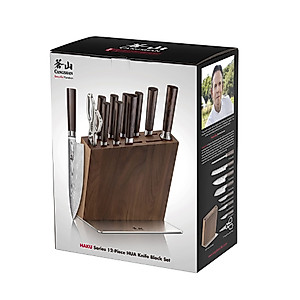 Cangshan HAKU Series 501196 X-7 Damascus Steel Forged 12-piece HUA Knife Block Set