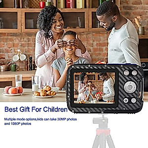 YEEIN 16FT Underwater Camera 30MP Waterproof Digital Camera with 32G Card and Rechargeable Battery, 18X Point and Shoot Camera for Boys Girls Children Teens Snorkeling Swimming Vacation(Blue)