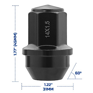 Lichamp 24pcs OEM Lug Nuts 14x1.5 Black Original Factory Cone Seat Style M14x1.5 Lugnuts Compatible with 2015-2021 Ford F150 Expedition Lincoln Navigator Wheel Tire Accessories