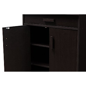 Baxton Studio Valdoise Shoe Cabinet, Wenge Dark Brown