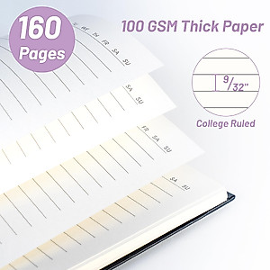 Yoment Lined Spiral Notebook Journal for Work 160 Pages Hardcover Spiral Notebook College Ruled A5 Small Spiral Notebook 5x7 Journaling Notebooks for Writing Note Taking School, Purple