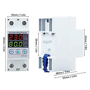 SVP‑916 100‑130VAC Adjustable Over and Under Voltage Protector Plastic Delay Reset Protector Voltage Protective Device(40A)