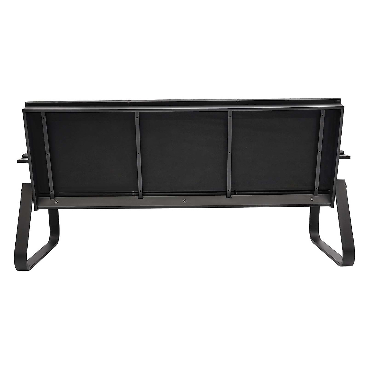 Office Reception Sofa Set, 3-Seat & 2PCS 1-Seat PU Leather Waiting Room Bench with Arms Executive Side Waiting Room Visitor Guest Chair Set for Airport Clinic Meeting Conference Room (Black)