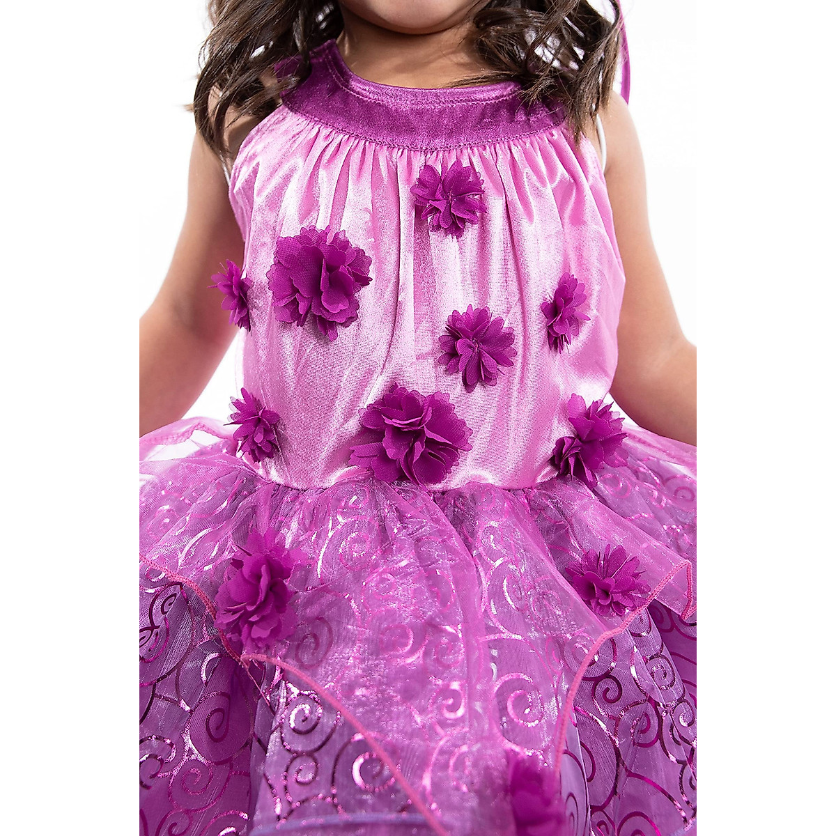 Little Adventures Purple Blossom Fairy Dress Up Costume (Small Age 1-3) - Machine Washable Child Pretend Play and Party Dress (wings sold separately)