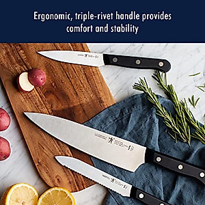 HENCKELS Solution Razor-Sharp 16-pc Self-Sharpening Knife Set, German Engineered Informed by 100+ Years of Mastery, Chefs Knife, Black