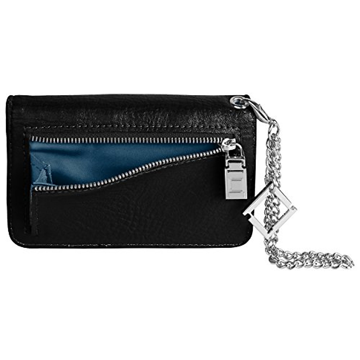 Lencca Kymira II Vegan Leather Smartphone Clutch Wallet Purse with Removable Chain Wrist Strap - Black/Marine