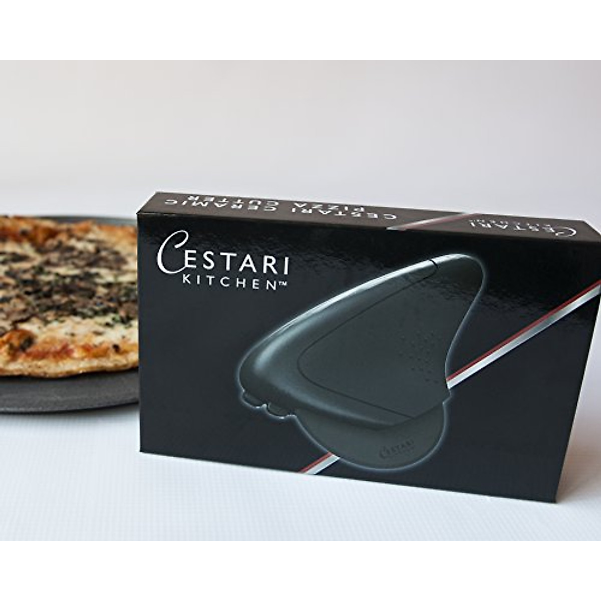 Pizza Cutter Wheel: Easy Clean - Protective Blade Guard -Razor Sharp Ceramic Edge Cuts Smoothly - Sharper than Stainless Steel, No Rust Nonstick Pizza Slicer - Luxury Gift Box - Pizza Gifts | Cestari