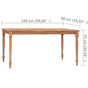 WHOPBXGAD Batavia Table,Restaurant counters, Wooden Dining Tables for Small Spaces, Flats, Bars, Restaurants,59.1"x35.4"x29.5" Solid Teak Wood