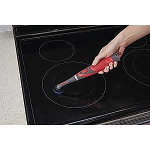 Rubbermaid Reveal Cordless Battery Power Scrubber Home Kit, 18 Pieces, Red, Multi-Purpose Scrub Brush Cleaner for Grout/Tile/Bathroom/Shower/Bathtub, Water Resistant, Lightweight, Ergonomic Grip