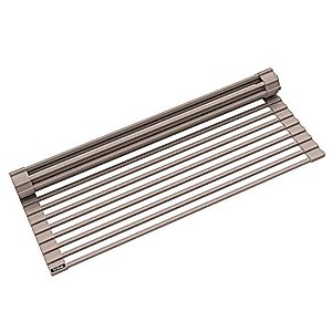 Kraus KRM-10BR Kore Multipurpose Over-Sink Roll-Up Dish Drying Rack, 21 Inch-Regular, Brown