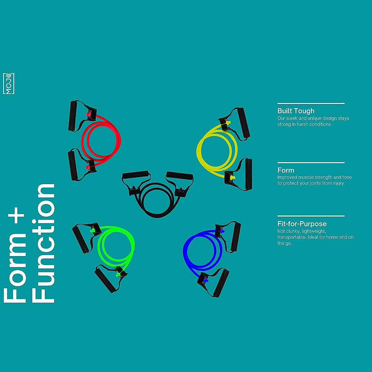 MOJCO Suspension Resistance Bands 11PCS Stackable Resistance Bands Set Workout Exercise Yoga Workout Fitness Training Tubes - 100 lbs