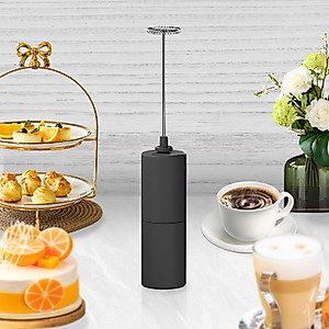 Milk Frother, Matcha Whisk, Frother Mini Frappe Mixer for Drink, Whisk Drink Mixer for Coffee, Cappuccino, Frappe, Matcha, Hot Chocolate, Black