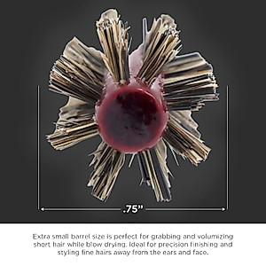 Spornette Mini Styler Boar Bristle .75 inch Round Brush (#HB-2) for Blowouts, Volume, Styling, Finishing, Curling & Setting Short, Curly, Wavy, Straight, Thick, Normal or Thin Hair on Men & Women