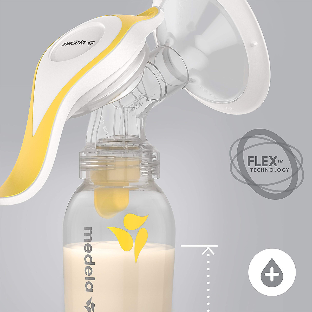 Medela New Harmony Manual Breast Pump with Flex Breast Shield and Ultra Thin Disposable Nursing Pads 120 Count, Single Hand Breastpump, Bra Pads with Leakproof Design, Contoured for Optimal Fit