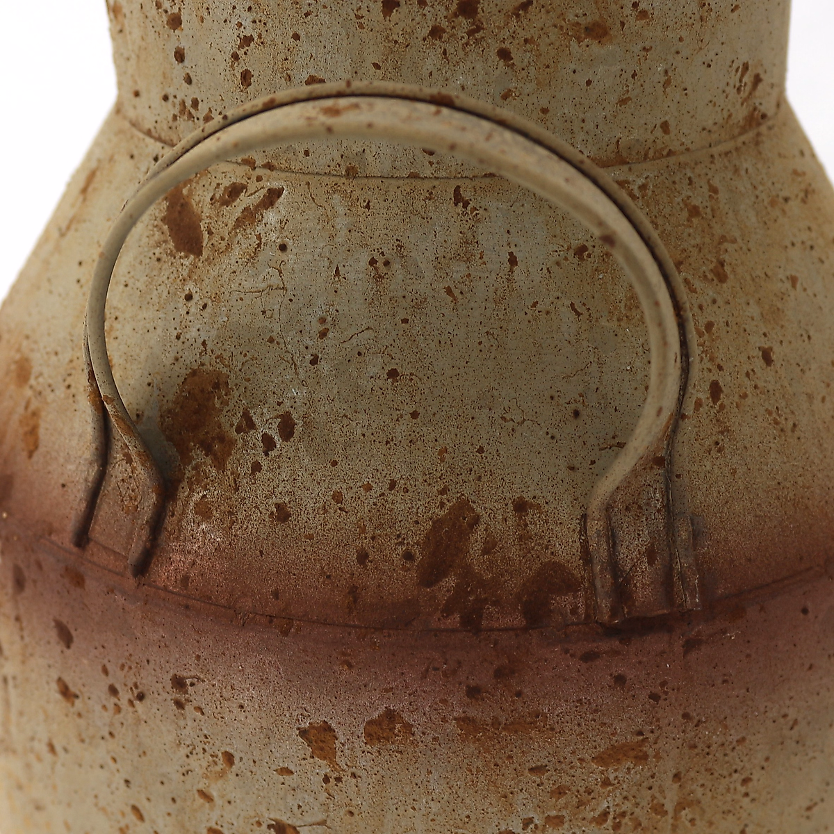 CVHOMEDECO. Farmhouse Galvanized Metal Milk Can, Old Rustic Primitives Jug Vase for Home and Garden Décor. Grey