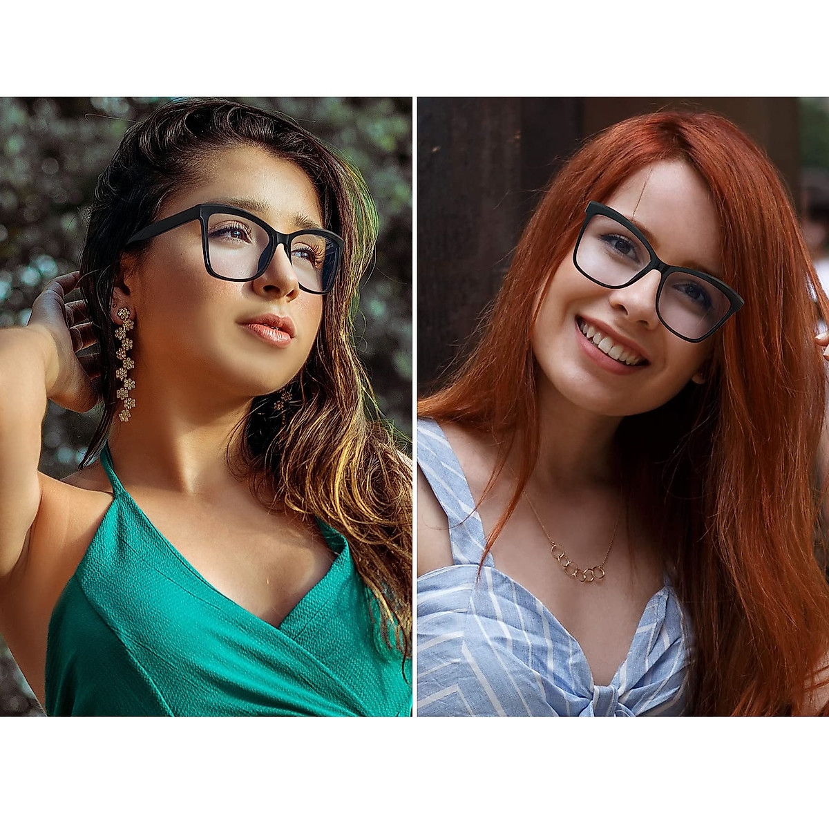 MEETSUN Oversized Cat Eye Blue Light Blocking Glasses Women Trendy Big Frame Computer Eyewear Cateye Black