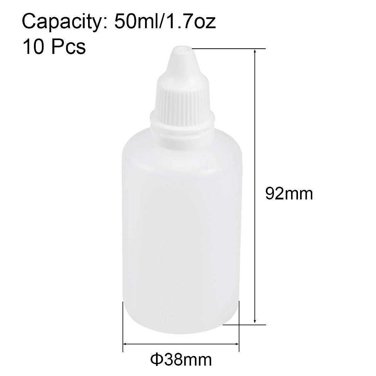 uxcell Plastic Dropper Bottle, 50ml/1.7oz Small Mouth Drop Bottles Empty Squeezable Liquid Dropper Bottle 10pcs