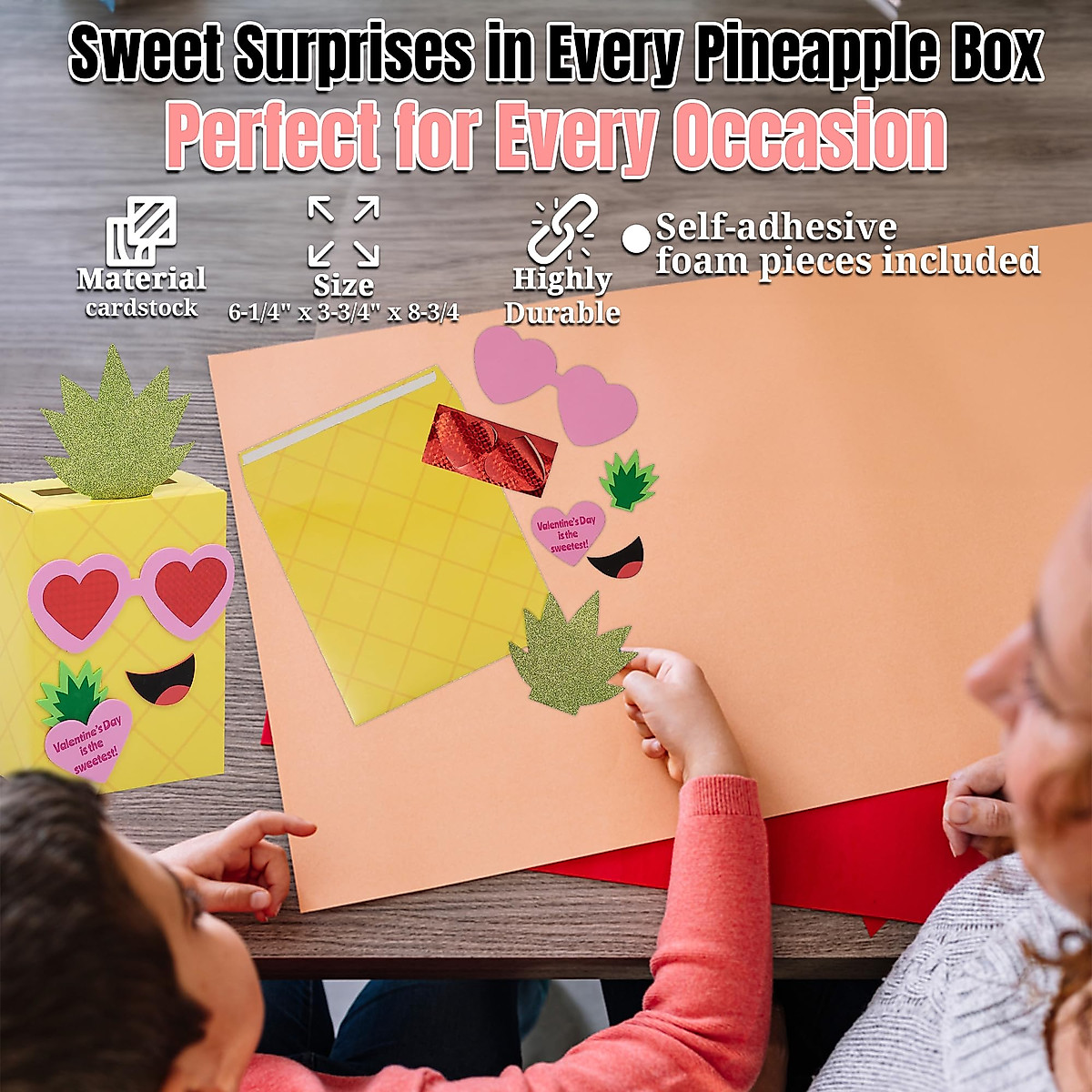 Fun Express Pineapple Box Valentine’s Day Craft Kit - Makes 2