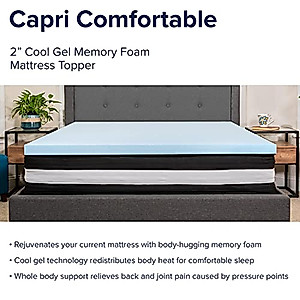 Flash Furniture Capri Comfortable Sleep Queen 12 Inch CertiPUR-US Certified Foam Pocket Spring Mattress & 2 inch Gel Memory Foam Topper Bundle