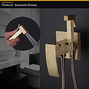 MINJING Bidet Faucets, Antique Style Bronze Bidet Shower Wall Mount Bidet Toilet Hand Held Bidet Sprayer, WC Portable Sprayer