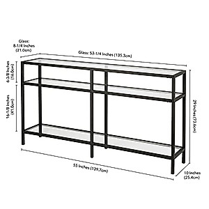 Henn&Hart 55" Wide Rectangular Console Table in Blackened Bronze, Entryway Table, Accent Table for Living Room, Hallway