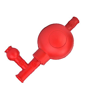 Rubber Pipette Filler Labware Rubber Suction Bulb Filling Ball with 3 Valves Pipettor Accessory for Chemistry Labware(Red)