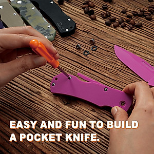 JIN Alpha G10 Kids Friendly Knife Toy Knives Fake DIY Knife Kit Dull Blade Safety Knife for Child, OD Green G10 Blade & Handle