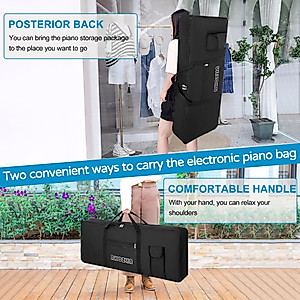 AKOZLIN 61 Keys Portable Padded Keyboard Case,Dimension 40"x6"x16", Electric Piano Keyboard Gig Bag (Black)