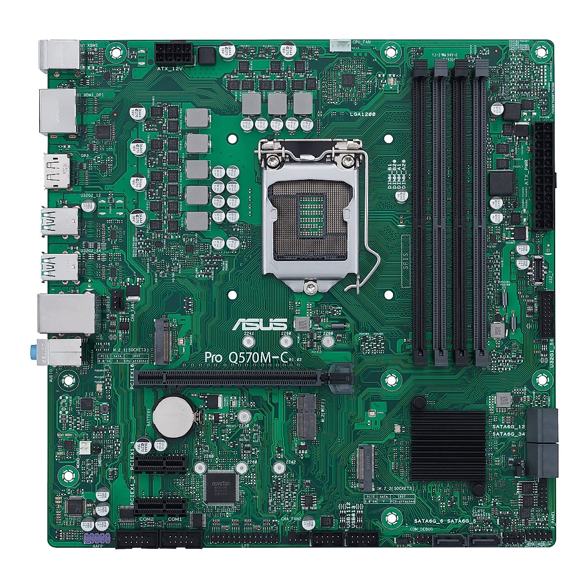 ASUS Pro Q570M-C/CSM LGA1200 (Intel 10th&11th Gen) mATX Commercial Motherboard (PCIe 4.0,1 LAN,Front Panel USB 3.2 Type-C, Intel vPro,2X DP,TPM 2.0 IC,COM debug Header,self-Recovering BIOS,ACCE)