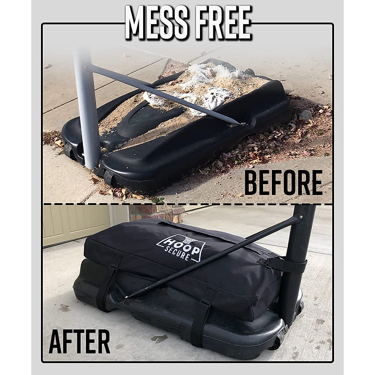 Hoop Secure Standard Size, Black - Heavy Duty Weighted Base Anchor for Basketball Hoops - Weather Resistant, Durable Design Can Hold in Excess of 300 lbs - Patents-Pending, HOA Friendly