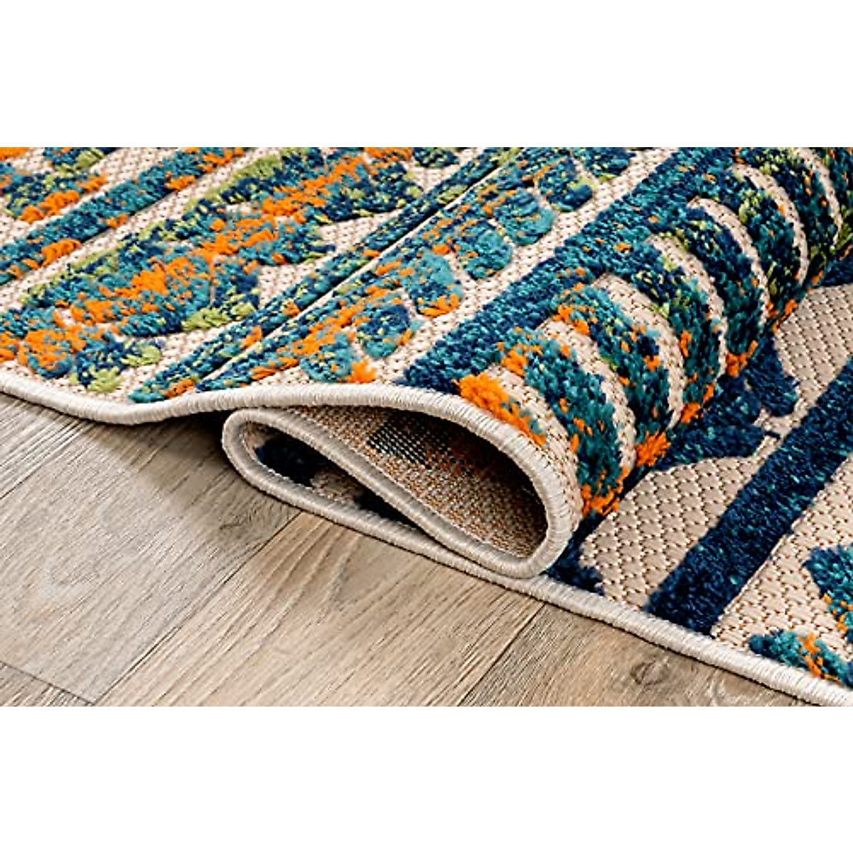 Rugshop Modern Stripes Geometric Indoor/Outdoor Area Rug 7'10" x 10' Multi