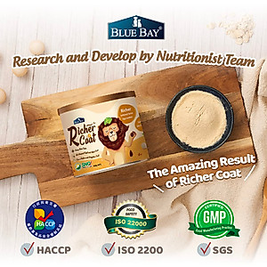 Blue Bay Richer Coat - Skin & Coat Supplement Powder | Supports Healthy Skin & Glossy Coat, Promotes Hair Growth, Cat & Dog Food Topper (7-Day Trial)