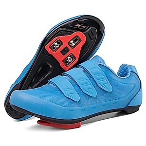 Mens Womens Indoor Cycling Shoes Compatible with Peloton Bike Shoes Cycling Shoes with Delta Cleats Clip Outdoor Pedal SPD Road Bike Shoes,Blue