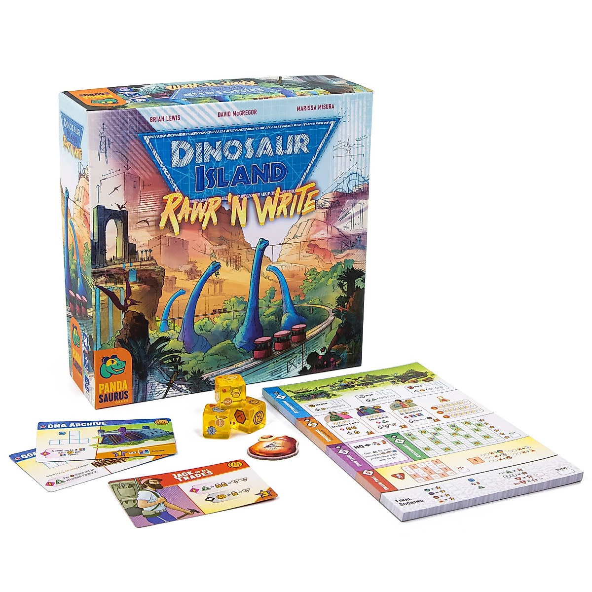 Dinosaur Island Rawr and Write Board Game - Build Your Dino Theme Park! Strategy Game, Fun Family Game for Kids and Adults, Ages 10+, 1-4 Players, 30-45 Minute Playtime, Made by Pandasaurus Games