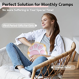 SuzziPad Ultra-Soft Microwave Heating Pads for Cramps, White Throw Pillow with Flaxseed & Cotton, Cat Paw Heat pad Microwavable for Cuddle, Warm Compress Moist Heat Pack for Pain Relief & Relaxation