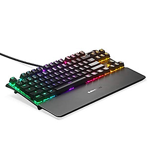 SteelSeries Apex 7 TKL Compact Mechanical Gaming Keyboard – OLED Smart Display – USB Passthrough and Media Controls – Tactile and Quiet – RGB Backlit (Brown Switch)