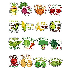 16PCS Funny Fridge Magnets Veggie and Fruit Puns Cute Magnets Vegetables Refrigerator Magnets Vegan Decorative Magnets Fun Magnets for Fridge Office School Whiteboard Magnet Stickers for Adult